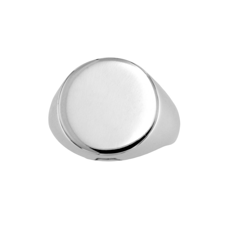 Anello Chevalier mignolo timbro oro bianco - Fecarotta Gioielli