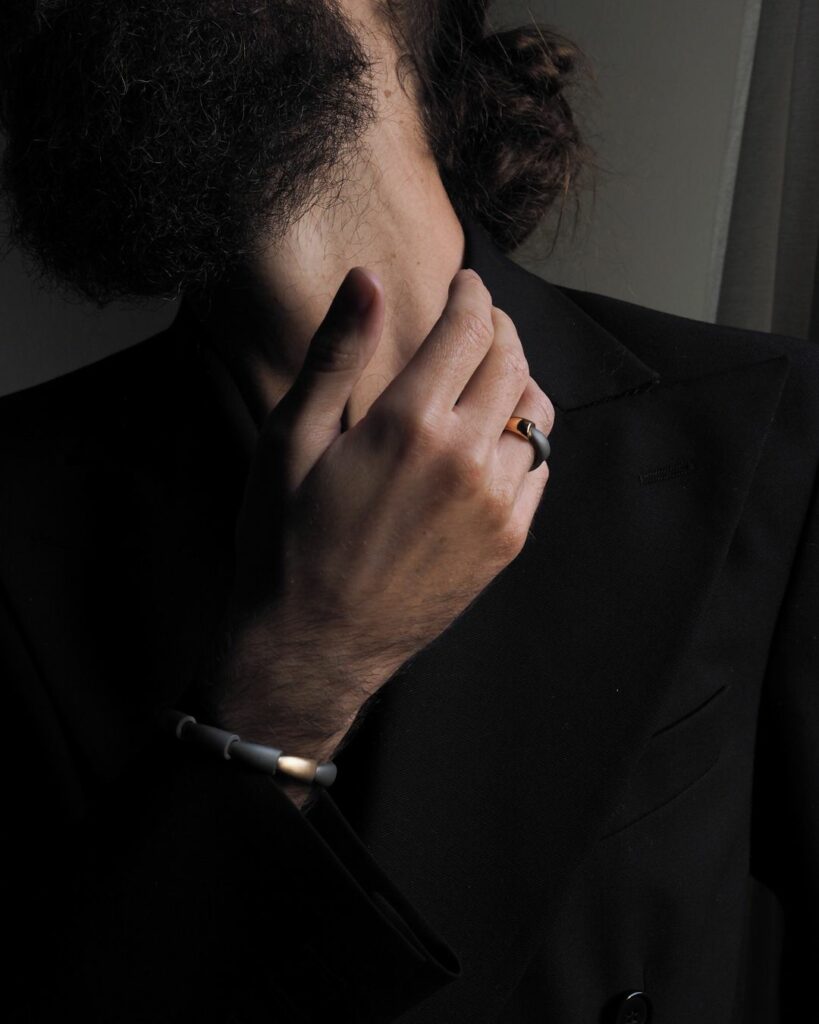 VHERNIER Titanium an rose gold Calla ring - Fecarotta Gioielli