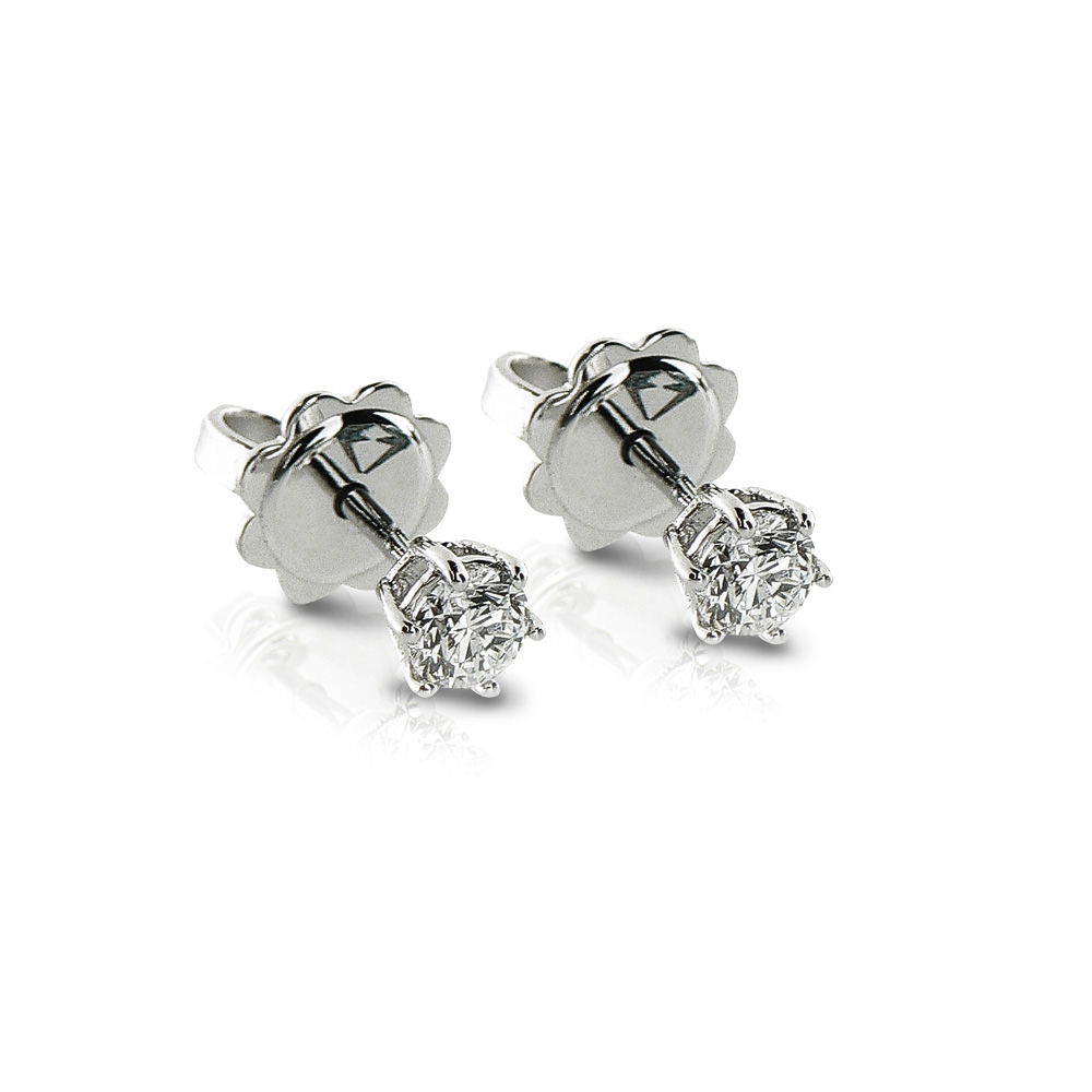 Two diamonds white gold Star earrings - Fecarotta Gioielli